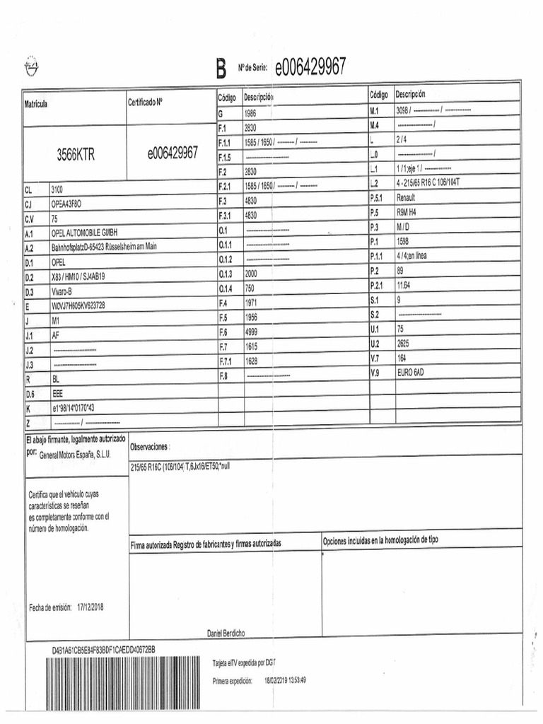 FICHA TÉCNICA 3566 KTR | PDF