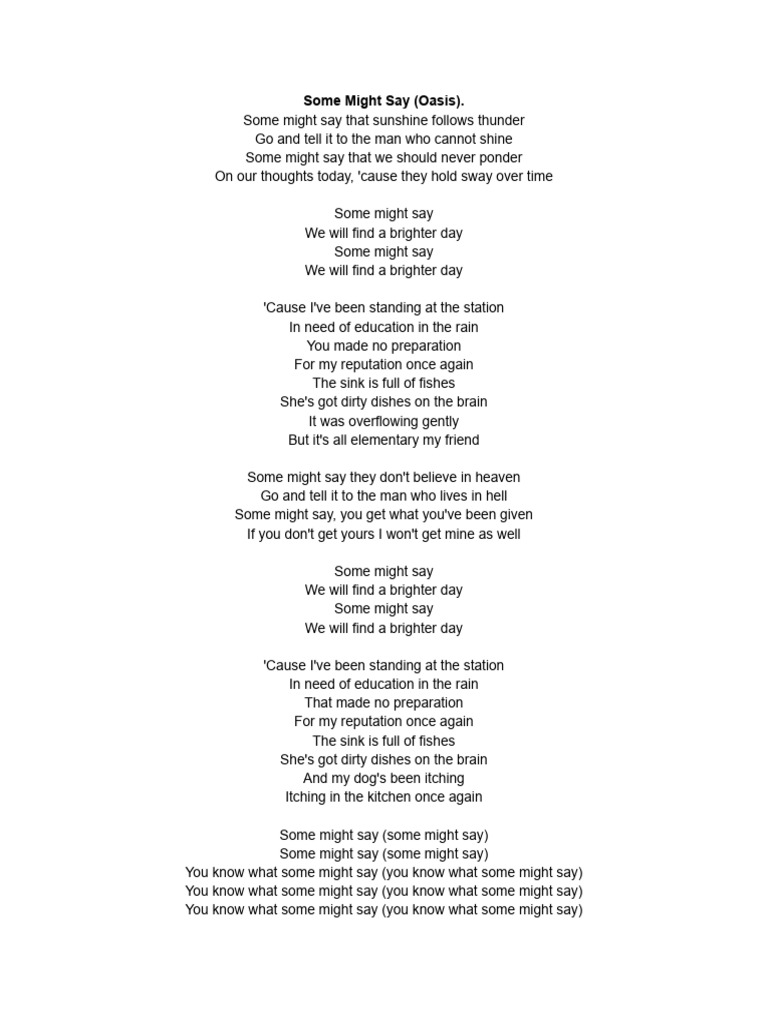 Some Might Say (Oasis) | PDF