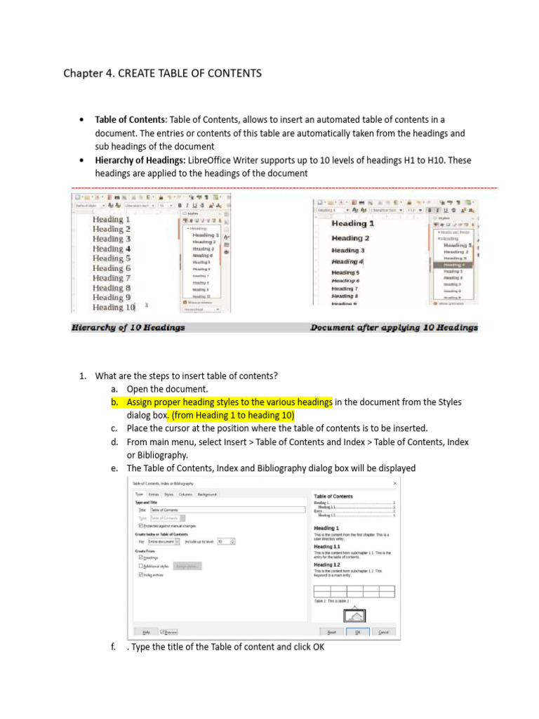 Unit 1 Chapter 4 | PDF | Dialog Box | Table Of Contents
