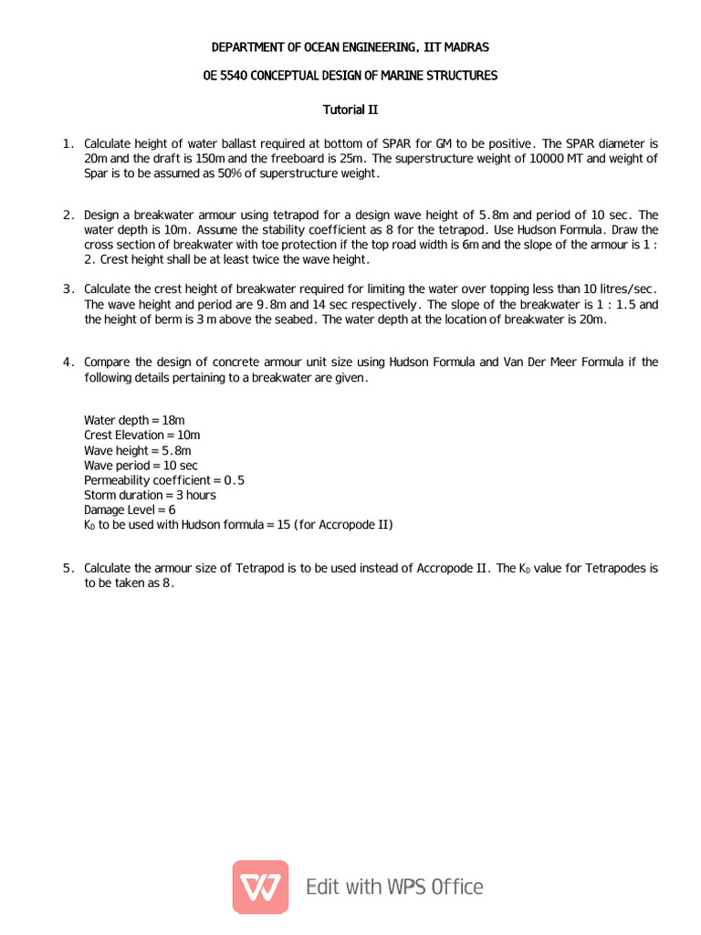 Tutorial Problems II | PDF