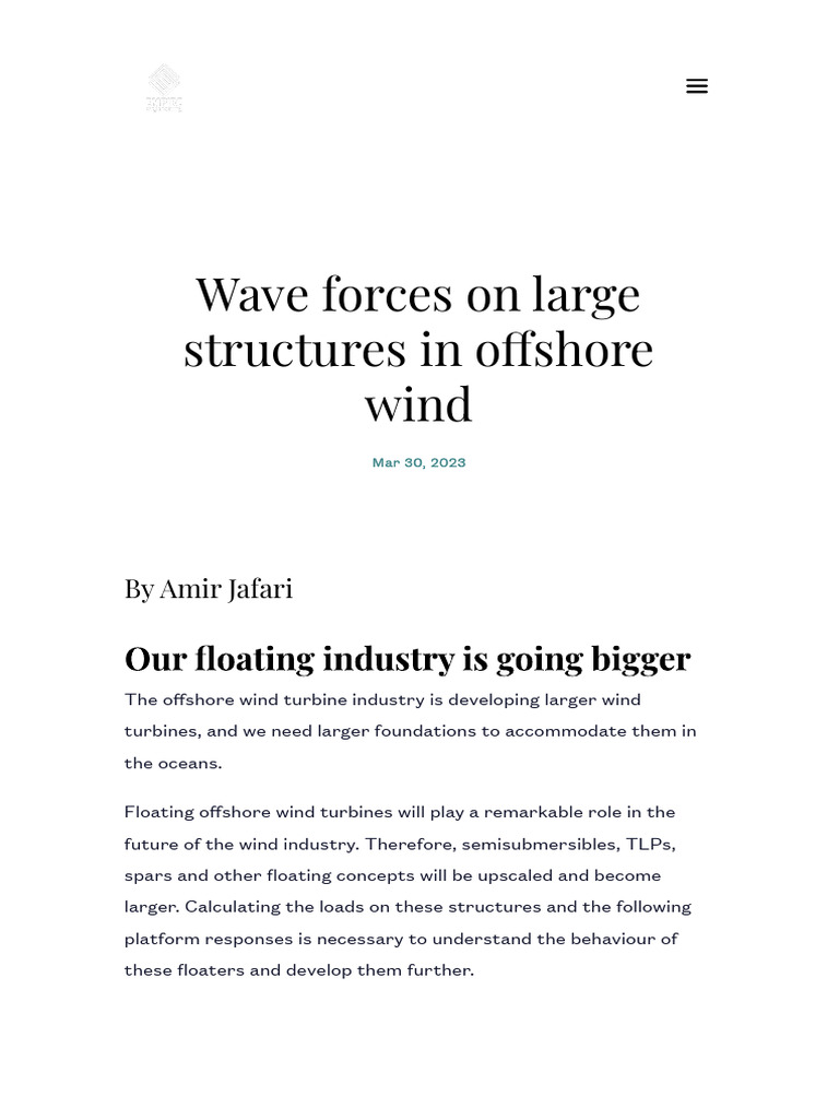 Wave forces on large structures in offshore wind - Empire engineering | PDF | Waves | Force