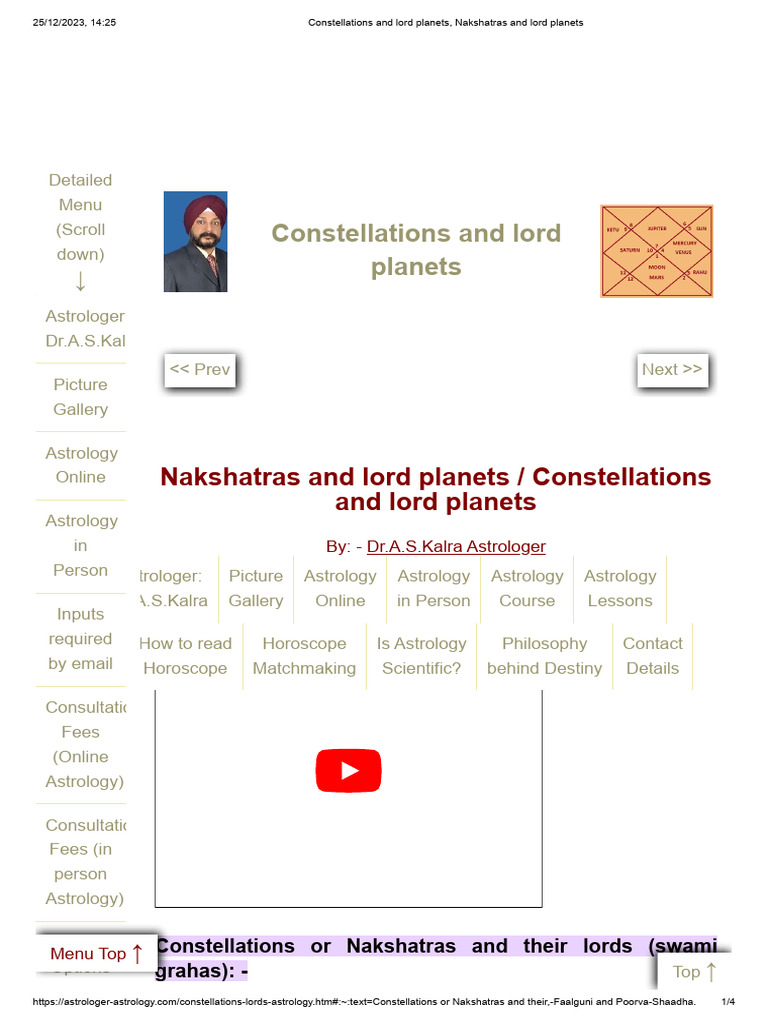 Constellations and Lord Planets, Nakshatras and Lord Planets | PDF | Hindu Astrology | Horoscope