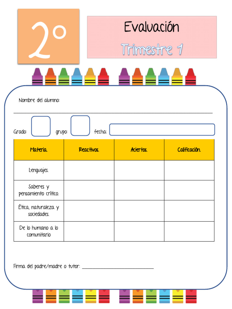 EVALUACION TRIMESTRE 1_ 2 PRIMARIA | PDF