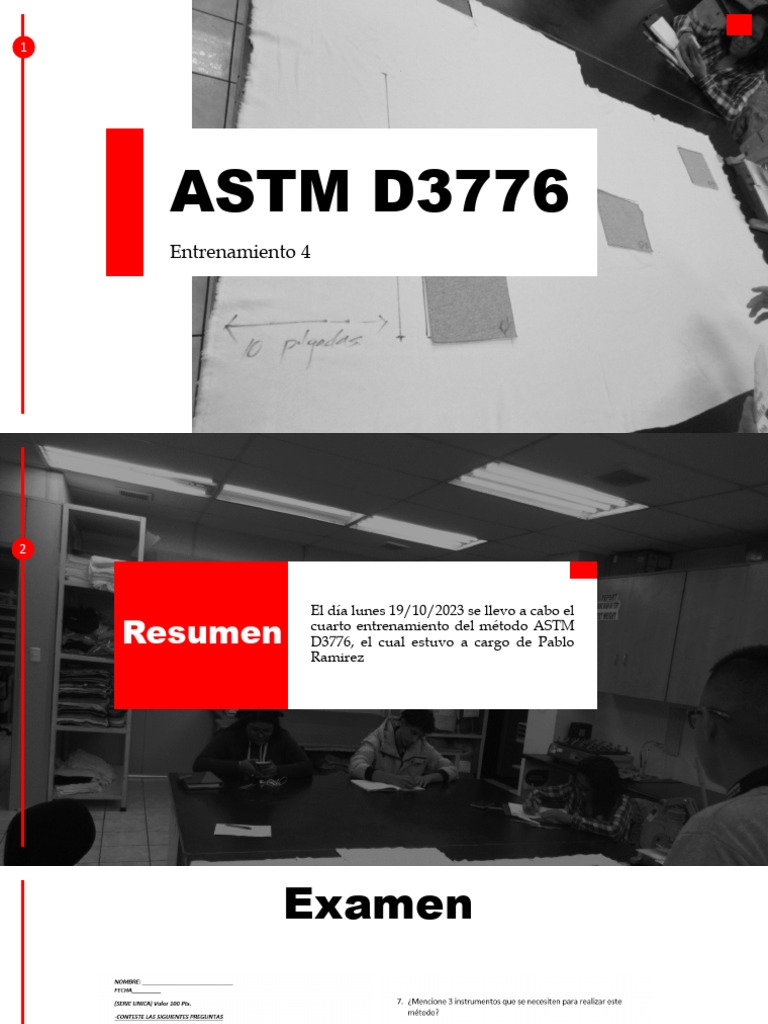 Entrenamiento ASTM D3776 por Pablo Ramirez | PDF