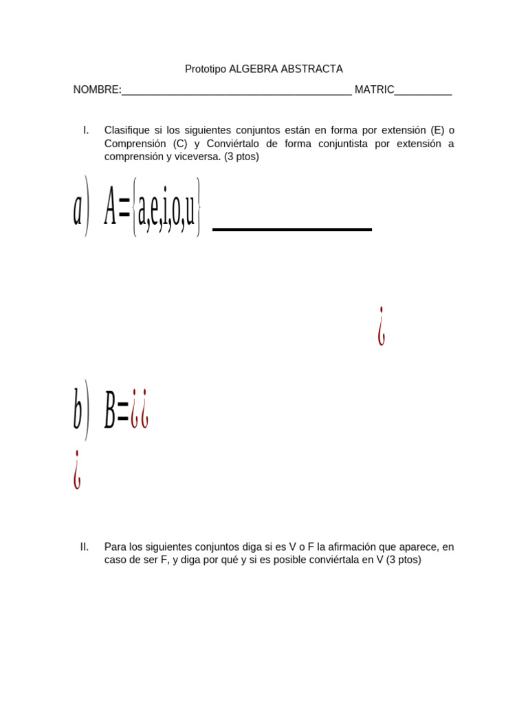 Ejercicios de Álgebra Abstracta | PDF | Matemáticas | Conceptos matemáticos