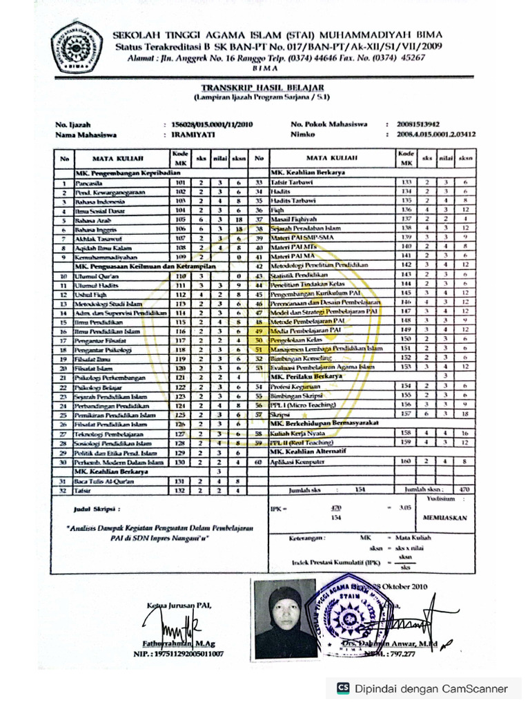 Transkrip Irami | PDF