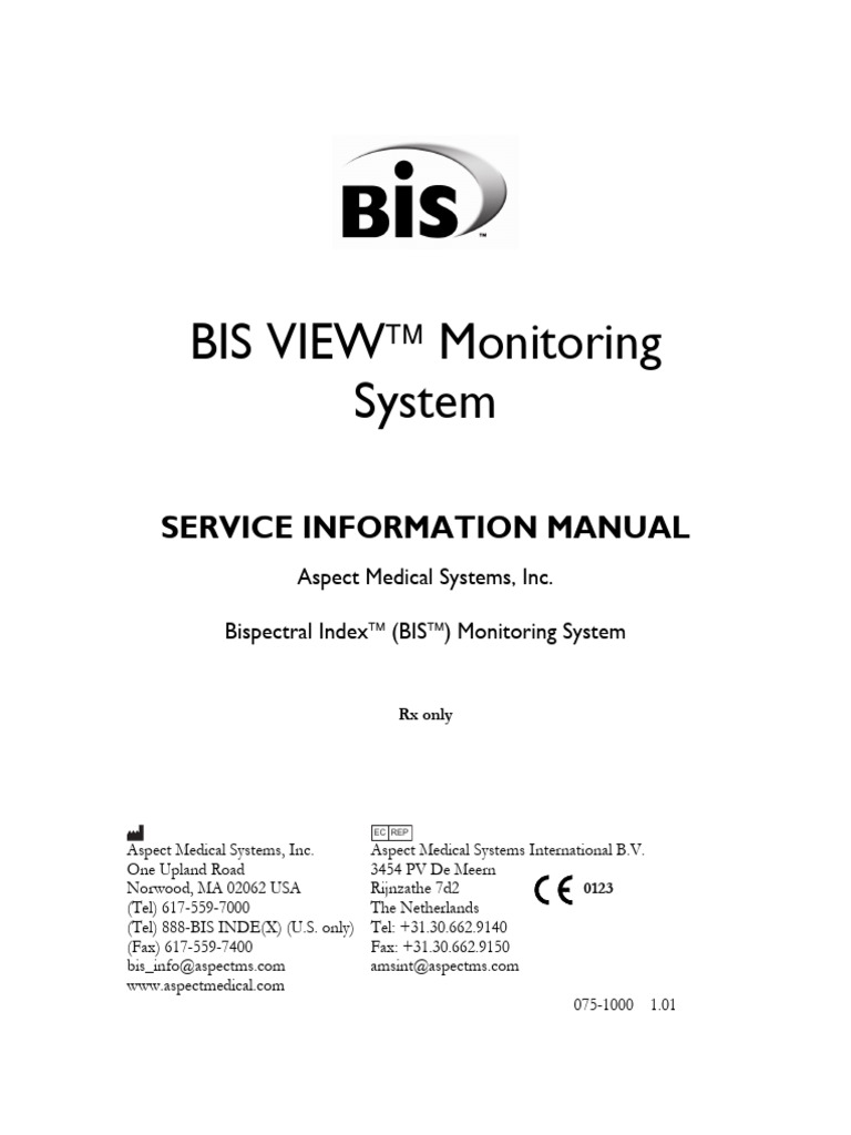 Bis View Monitoring System: Service Information Manual | PDF ...