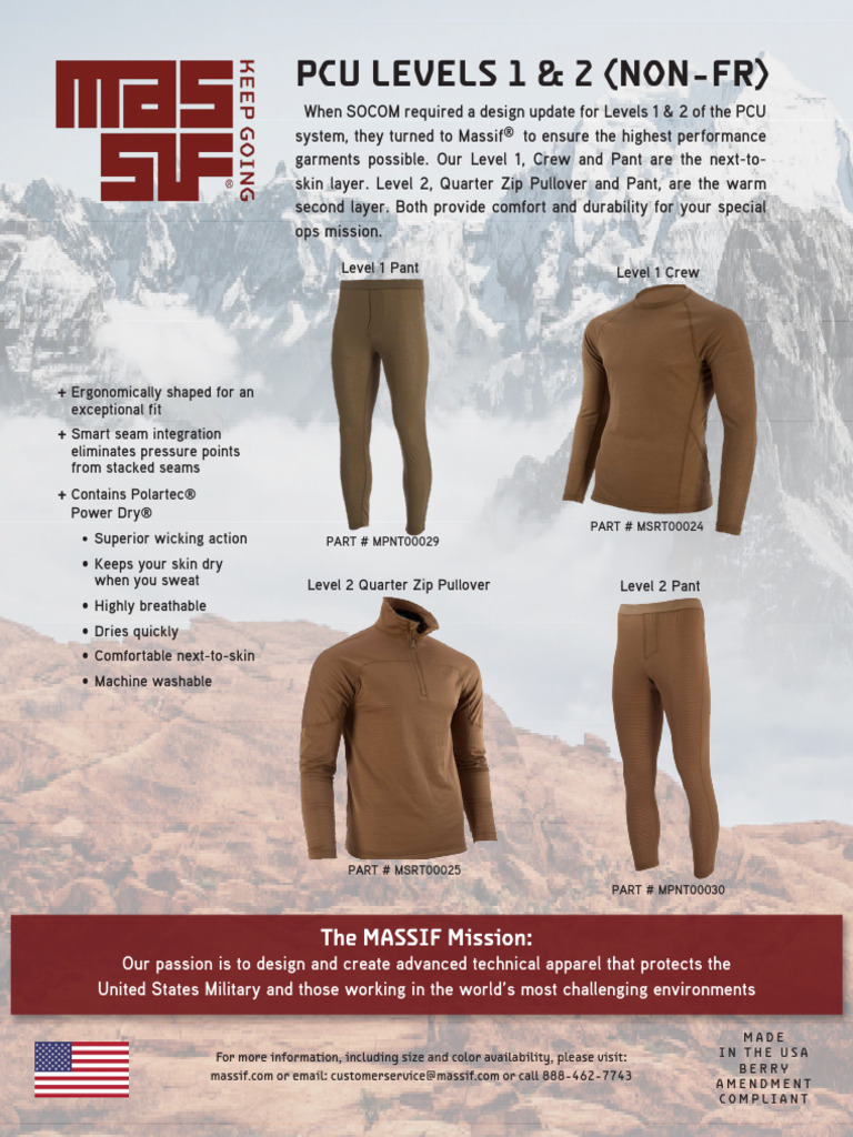 Protective Combat Uniform Level 1 Crew MSRT00024 | PDF