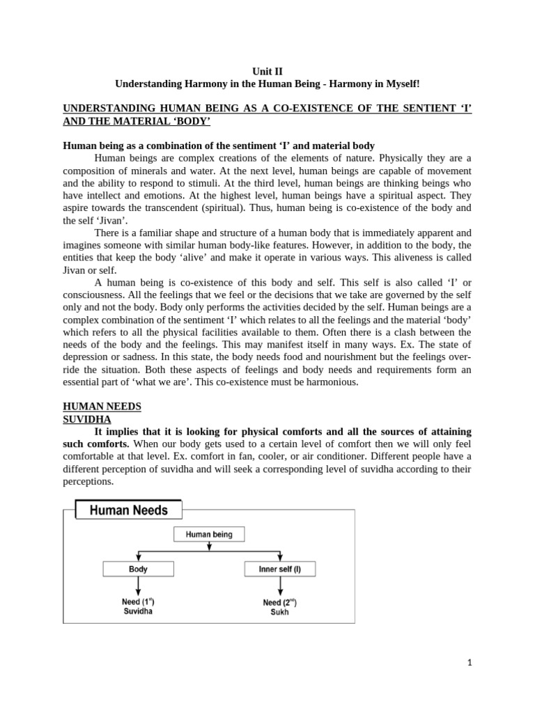 UHV Unit - 2 | PDF | Senses | Thought