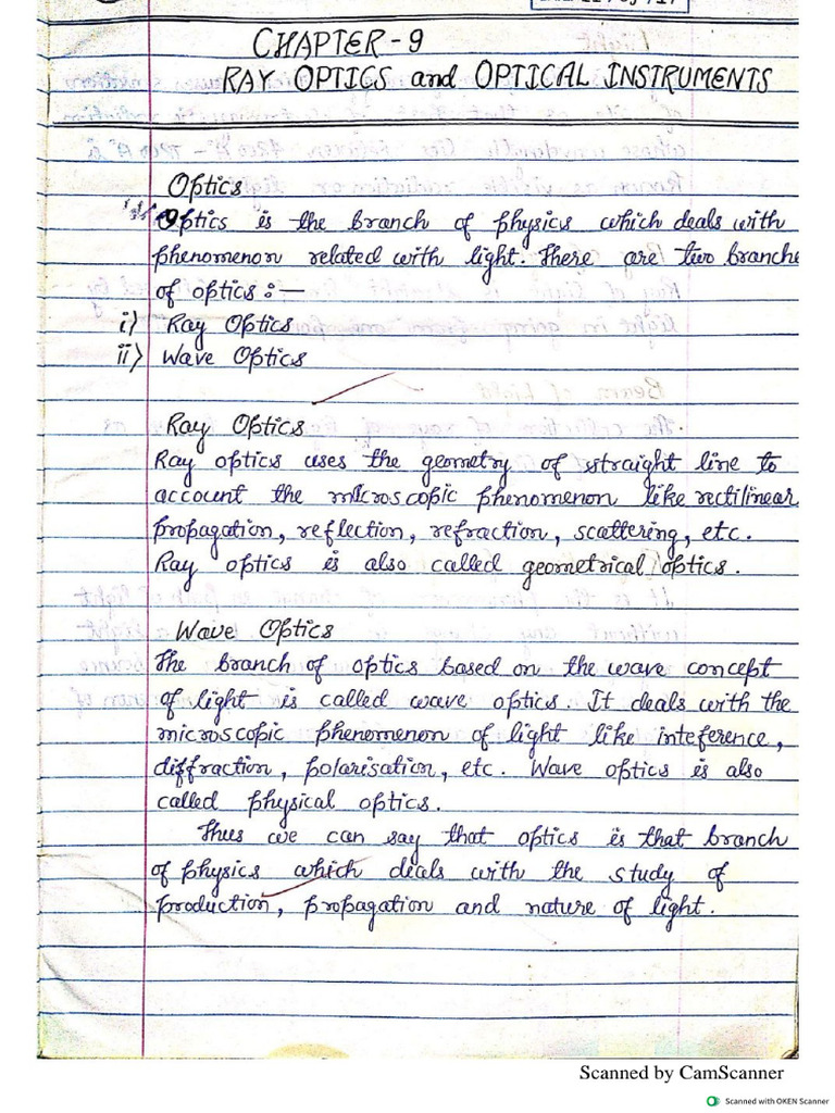 Ch. 09 XII Ray Optics | PDF