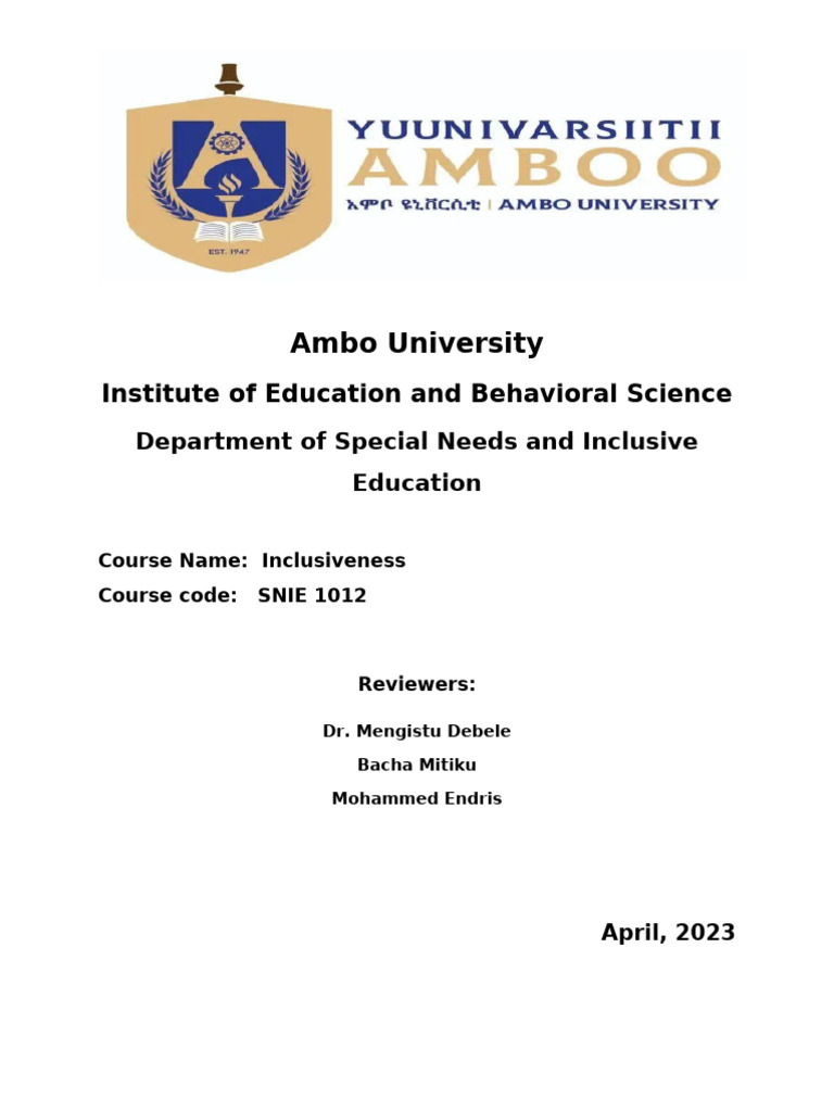 All Chapters of Inclusiveness Course | PDF | Inclusion (Education ...