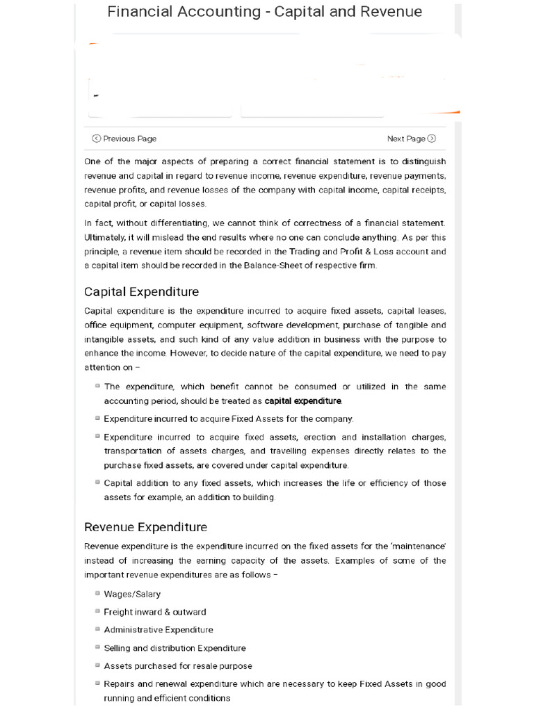 Capital & Revenue | PDF