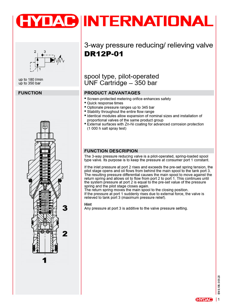 Dr12p 01 3 Way Pressure Reducing Valve 1000450884 en | PDF | Valve ...