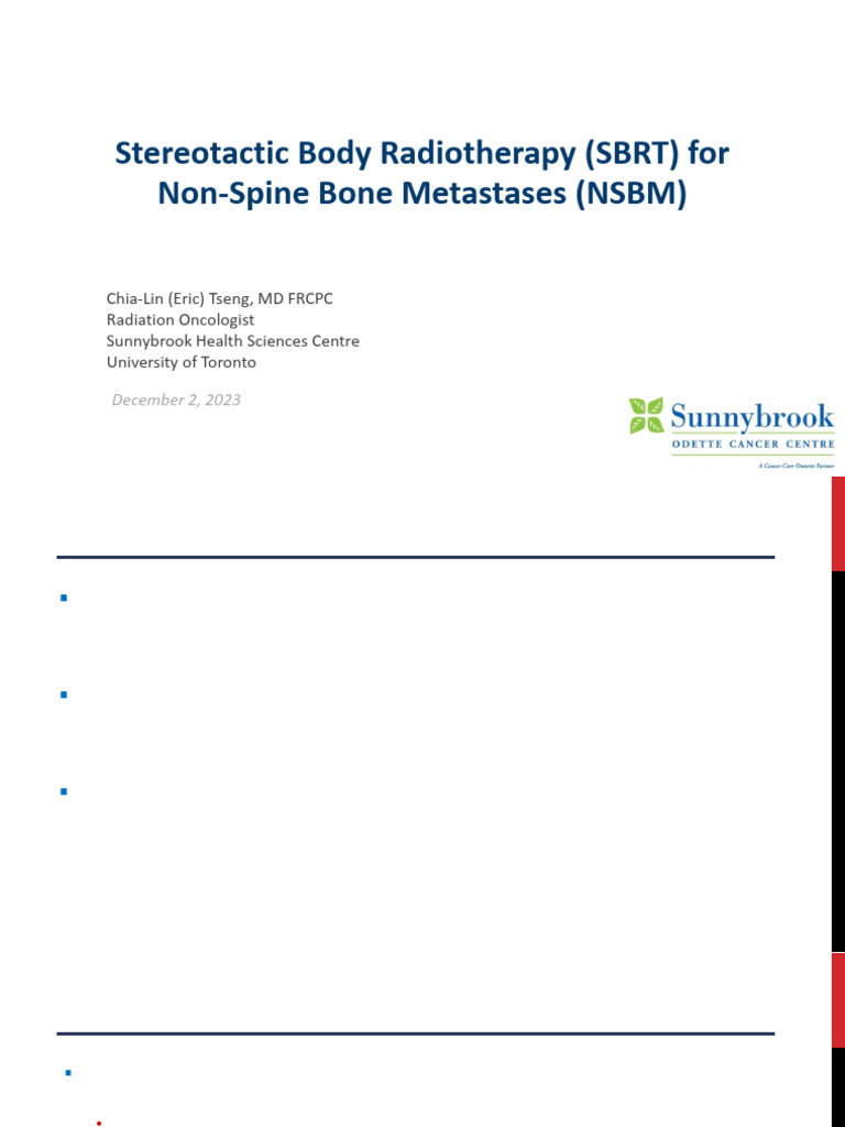 Stereotactic Body Radiotherapy For Non-Spine Bone Metastases - DR Eric ...