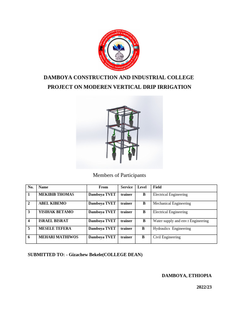 Modern Vertical Drip Irrigation Project | PDF | Agriculture | Urban ...