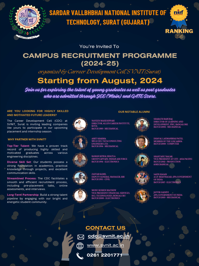 CDC Svnit Flyer 2024-25 | PDF | Engineering | Mechanical Engineering