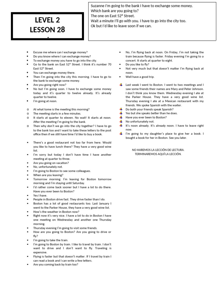 Level 2 Lesson 28 | PDF
