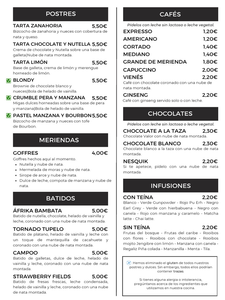 carta20meriendas20marzo202024 | PDF | Postres | Crema