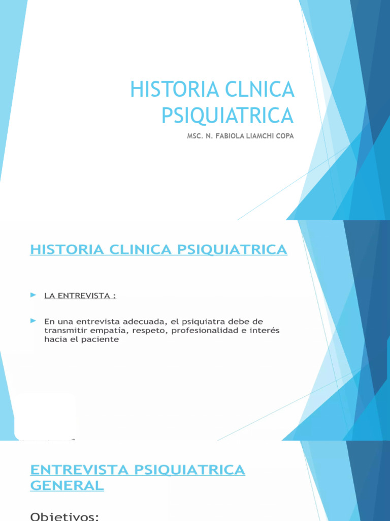 Historia Clnica Psiquiatrica | PDF