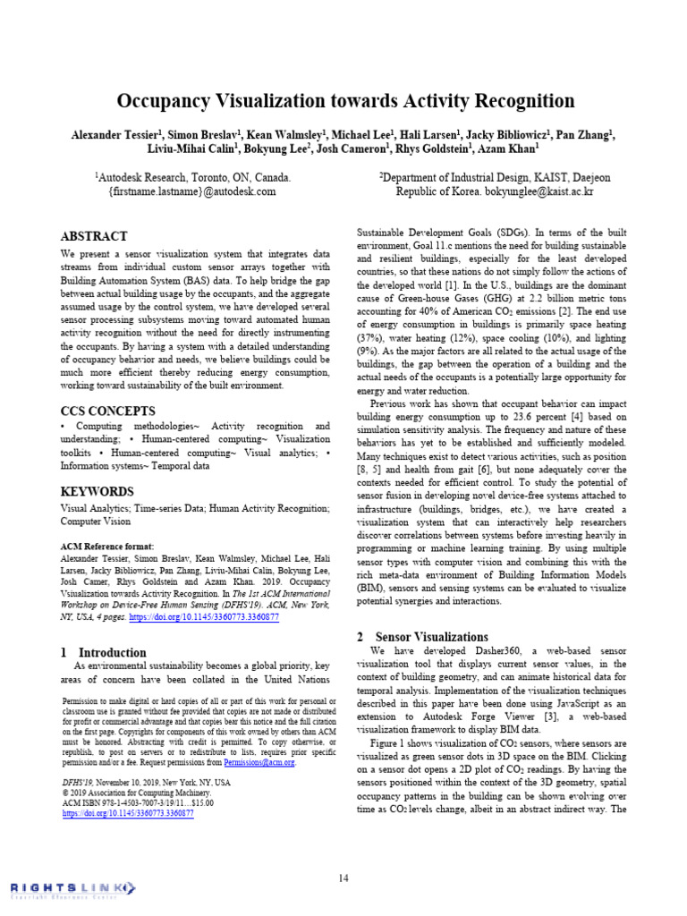 Occupancy Visualizationtowards Activity Recognition | PDF ...