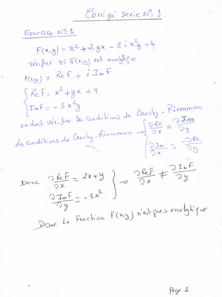 Corrigé Serie1 | PDF