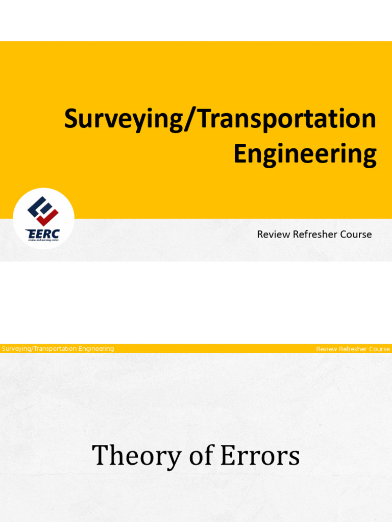 Viloria - Surveying-Transportation Engineering Refresher Discussion | PDF | Surveying | Angle