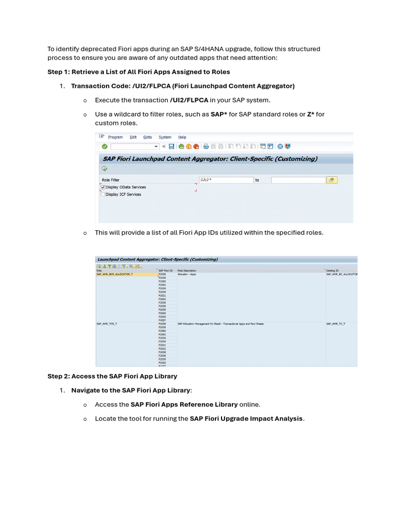 Identify deprecated Fiori apps during SAP S_4HANA upgrade | PDF Identify deprecated Fiori apps during SAP S_4HANA upgrade | PDF