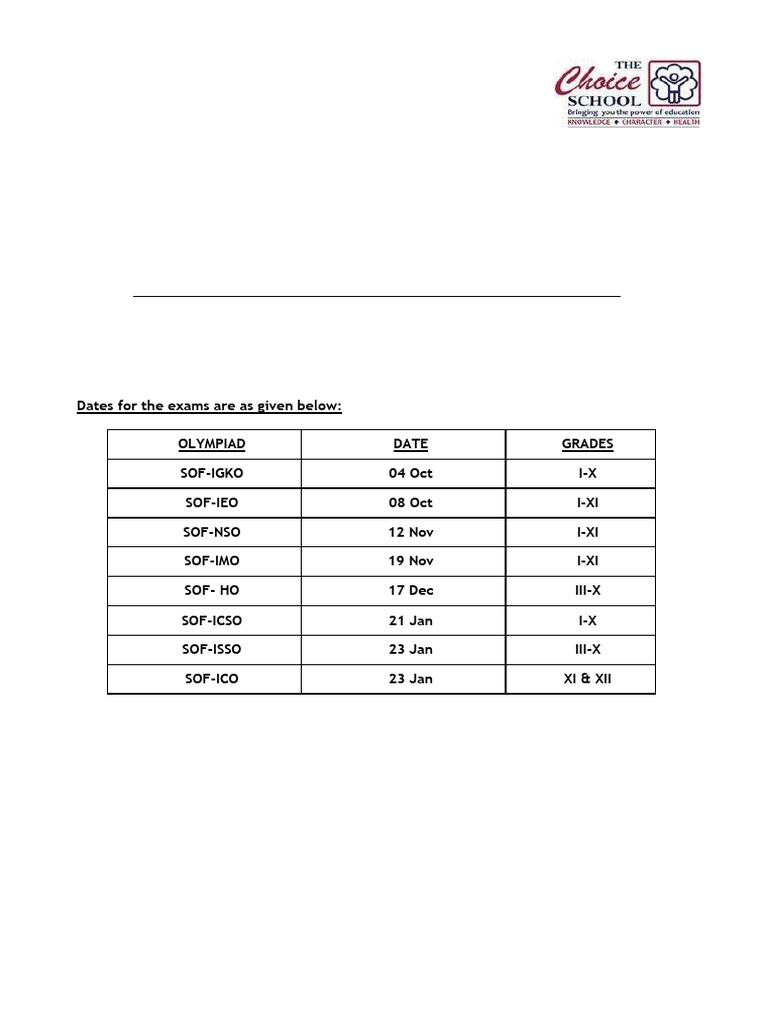 Circular_12 SOF Olympiad & Student Consent form 2024-25 | PDF