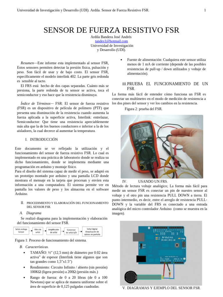 FSR Ardila | PDF | Sensor | Arduino