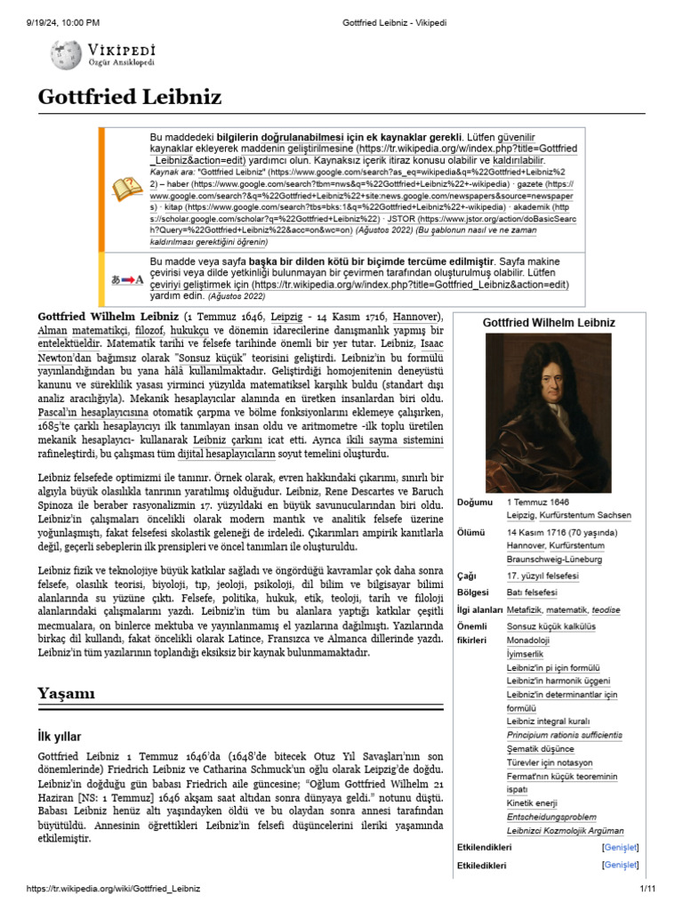 Gottfried Leibniz - Vikipedi | PDF