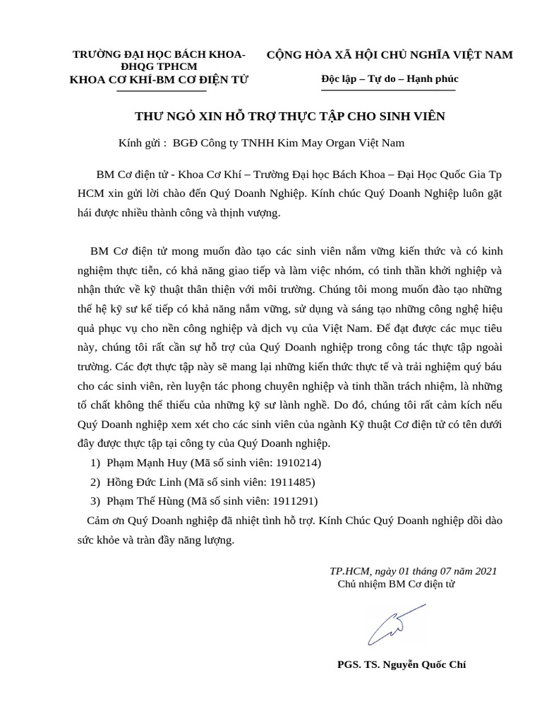 Thu ngo gui Doanh Nghiep | PDF