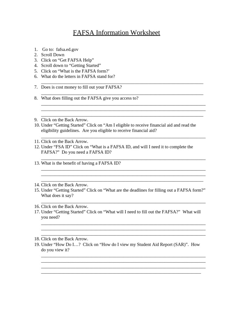 FAFSA Completion Guide and Tips | PDF | Public Economics | The United ...