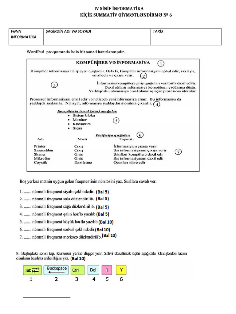 IV Sinif Info KSQ 6 | PDF