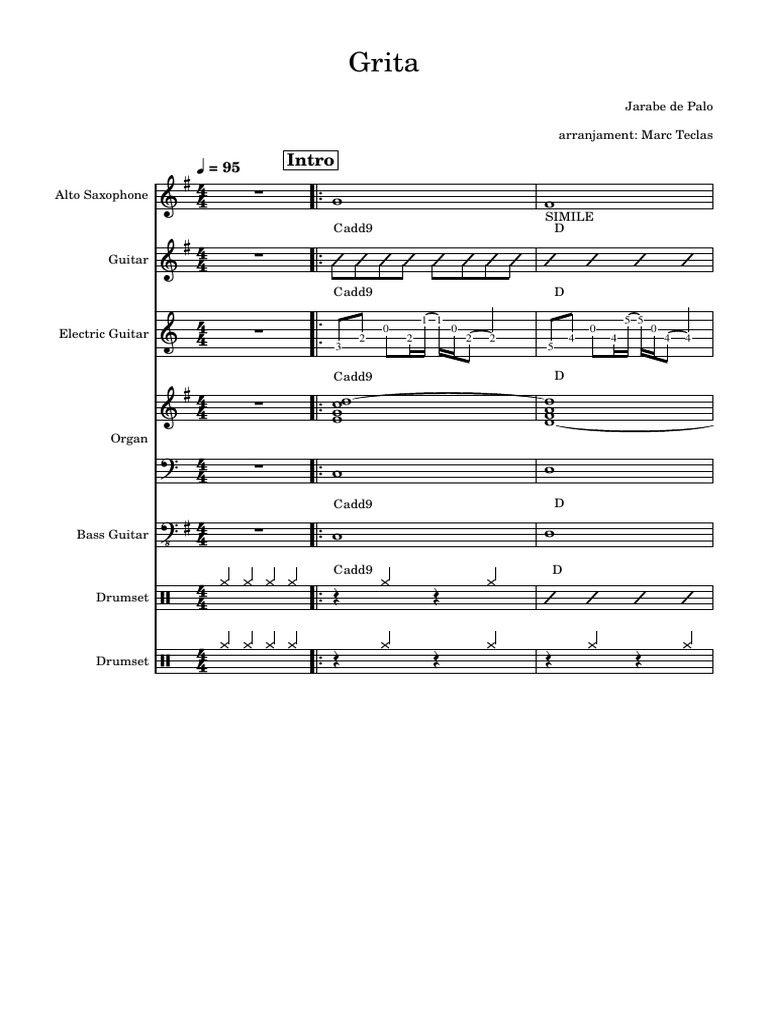Jarabe de Palo Guitar Pro Arrangement | PDF | Musical Instruments | Music Technology