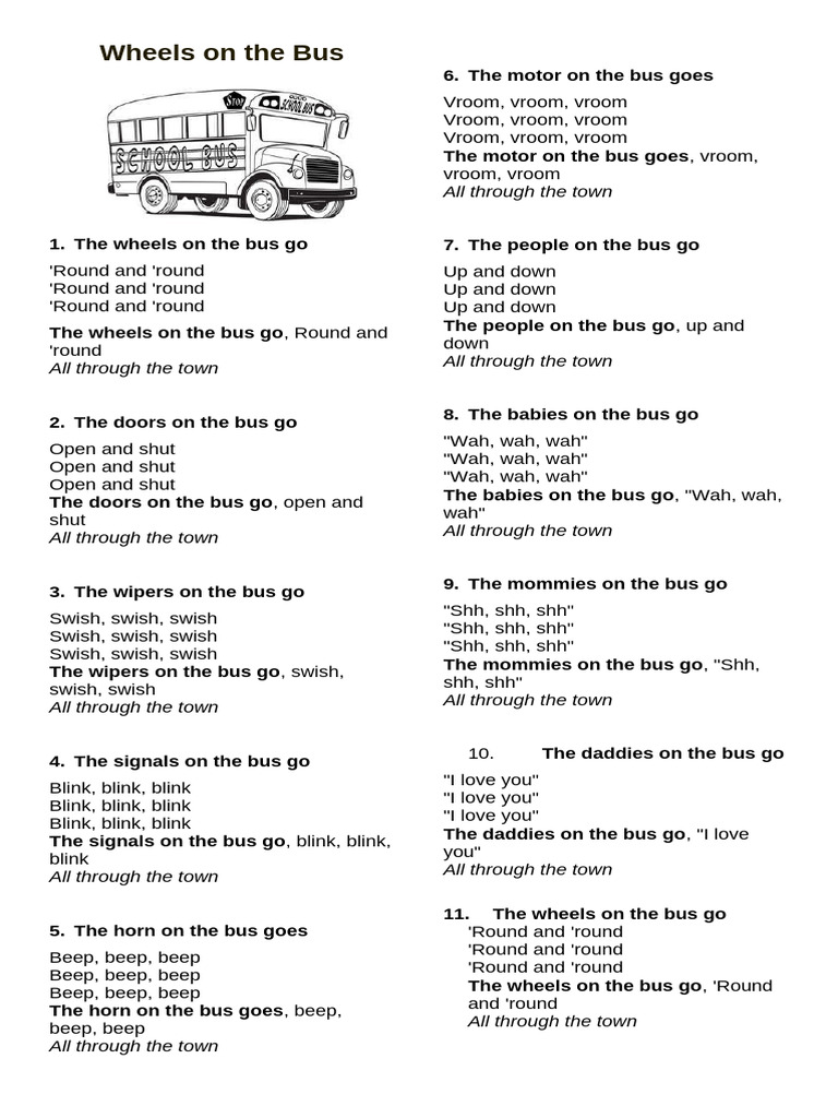 Wheels on the Bus | PDF | Bus Transport