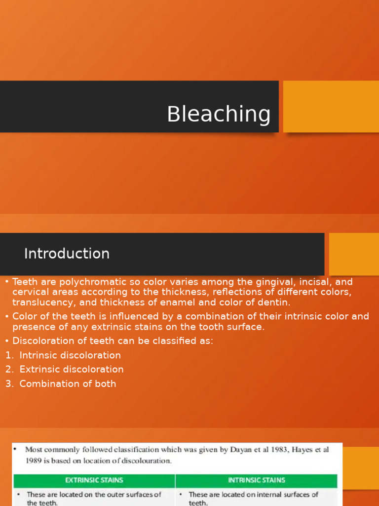 Bleaching | PDF | Hydrogen Peroxide | Tooth Enamel