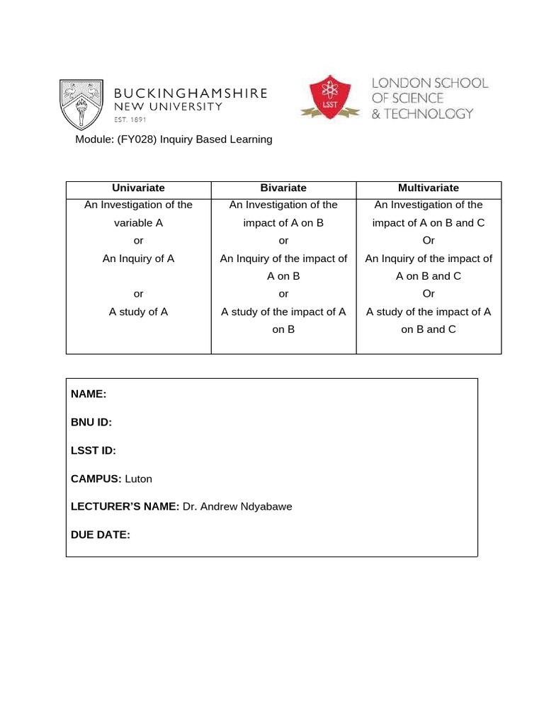 IBL FY028 CW1 Template 30.03.23 | PDF | Methodology | Science
