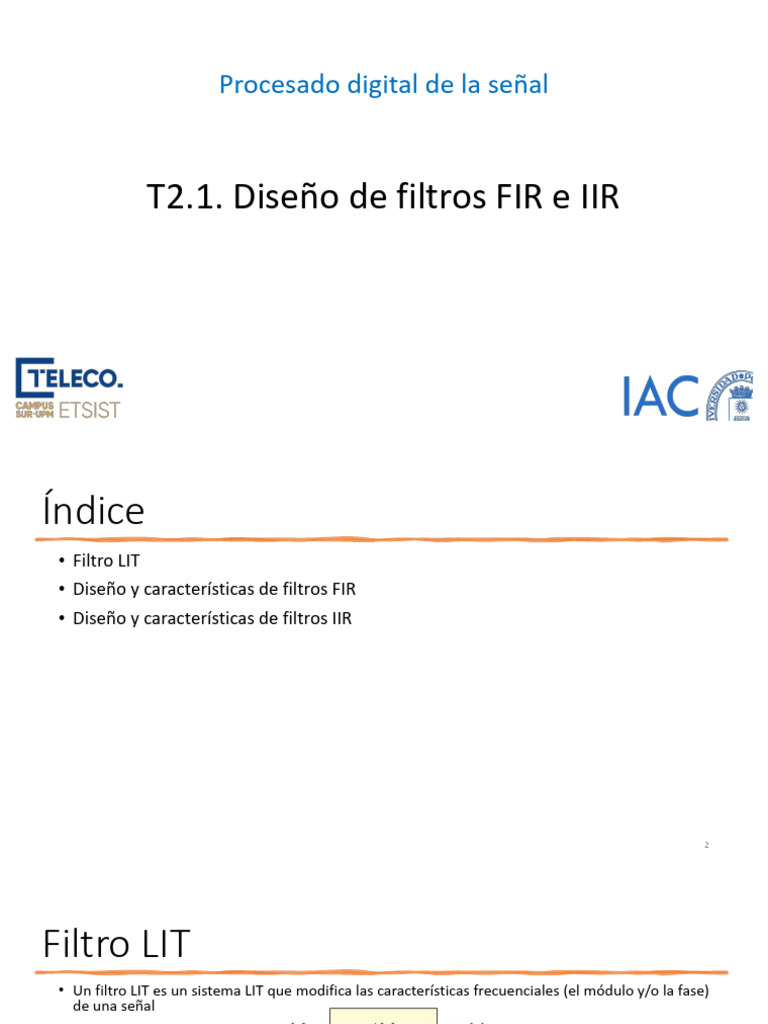 Diseño de Filtros FIR e IIR | PDF | Filtro electronico | Ingeniería ...