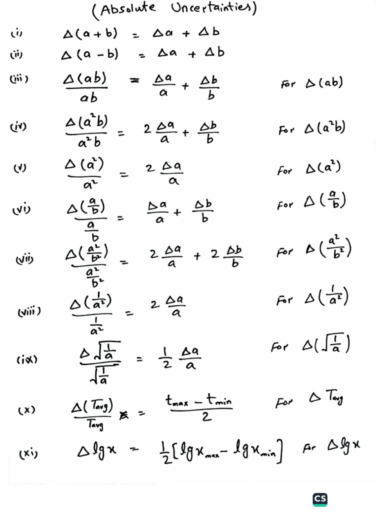 Absolute Uncertainties | PDF