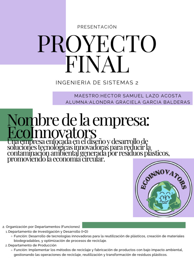 Presentación Proyecto Final Moderno Rosado y Negro | PDF | Reciclaje | Residuos