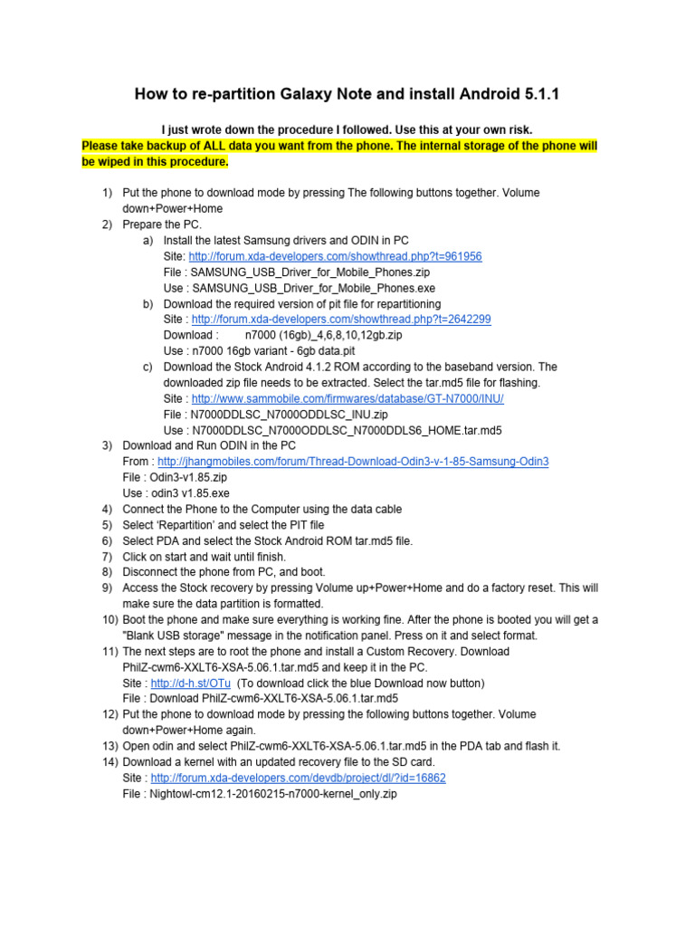 GalaxyNoteGT N7000 | PDF | Booting | Android (Operating System)