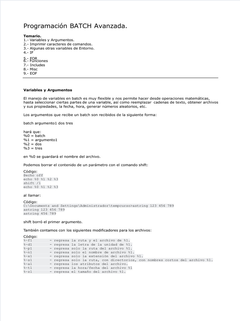 Dokumen - Tips - Programacion Batch Avanzada 562430c42147b | PDF | Archivo de computadora ...
