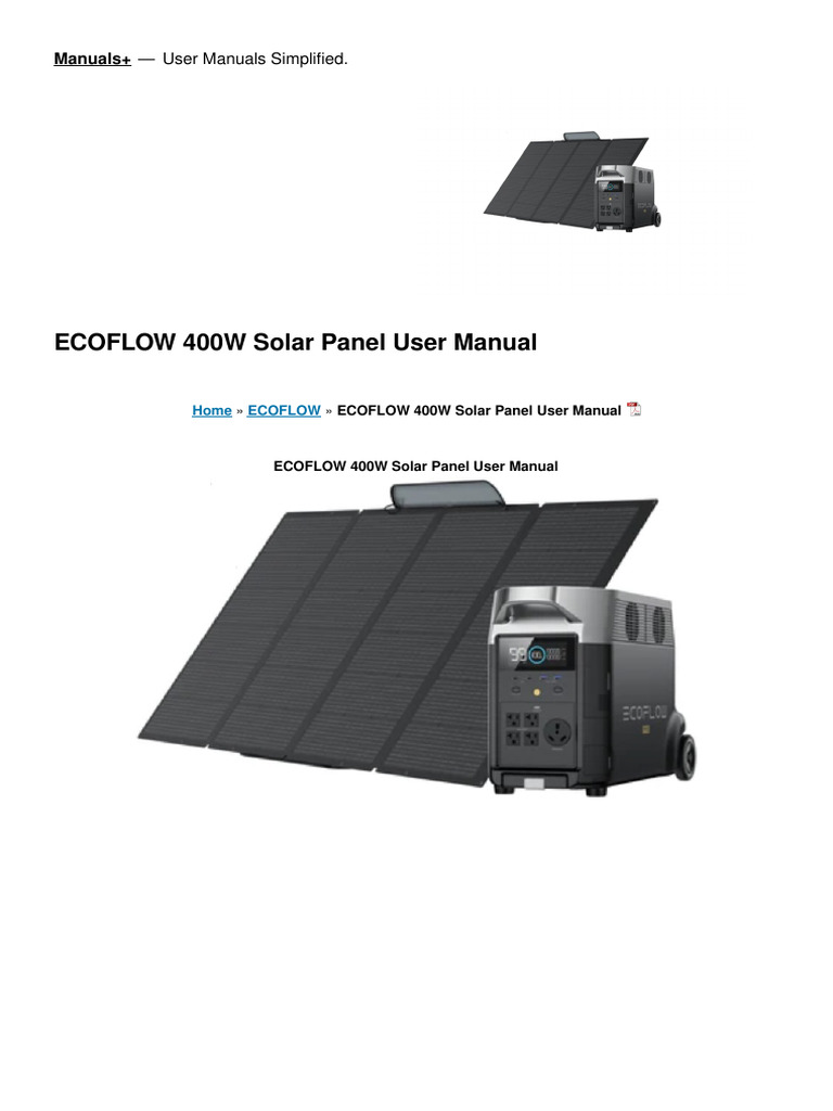 400w Solar Panel Manual | PDF | Solar Panel | Sun