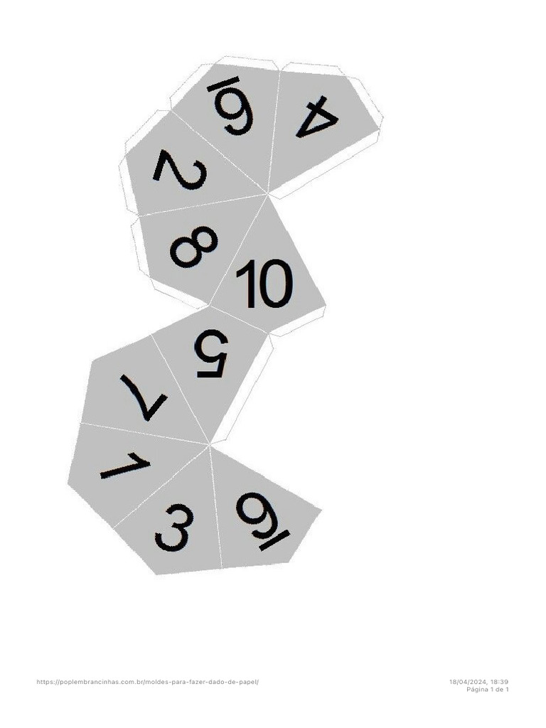 Moldes de Dados de Papel para Artesãos | PDF