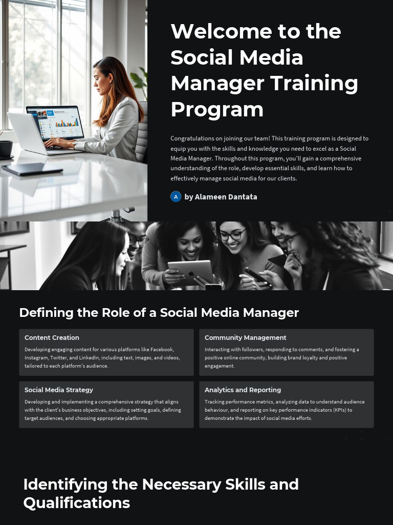 Welcome-To-The-Social Media Manager Training Program | PDF | Social ...