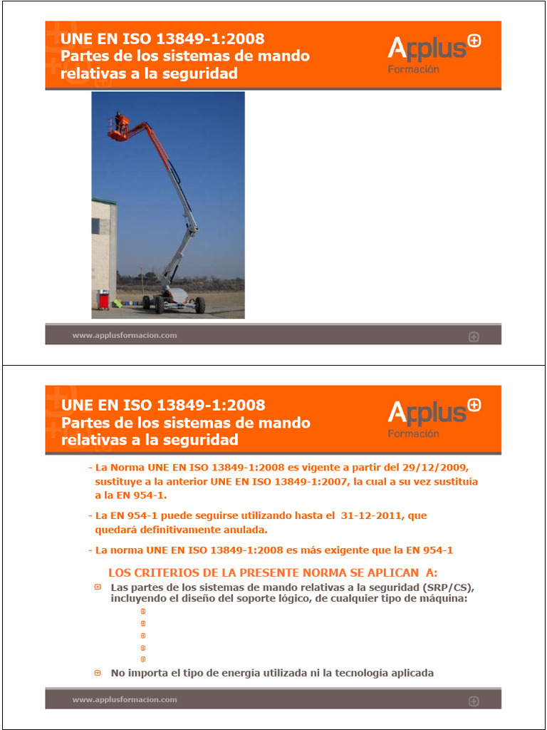 UNE EN ISO 13849-1:2008 Seguridad en Mando | PDF | Ingeniería de ...