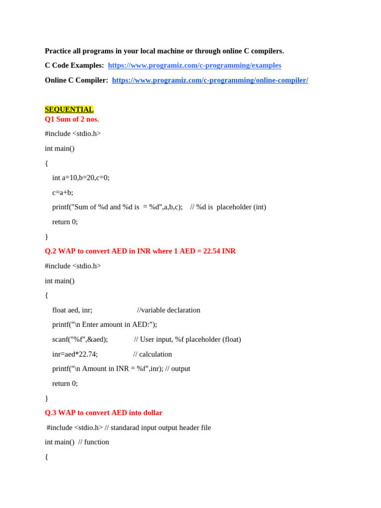 1.1 Programs in the Class Sequential | PDF | Software | Computer Science