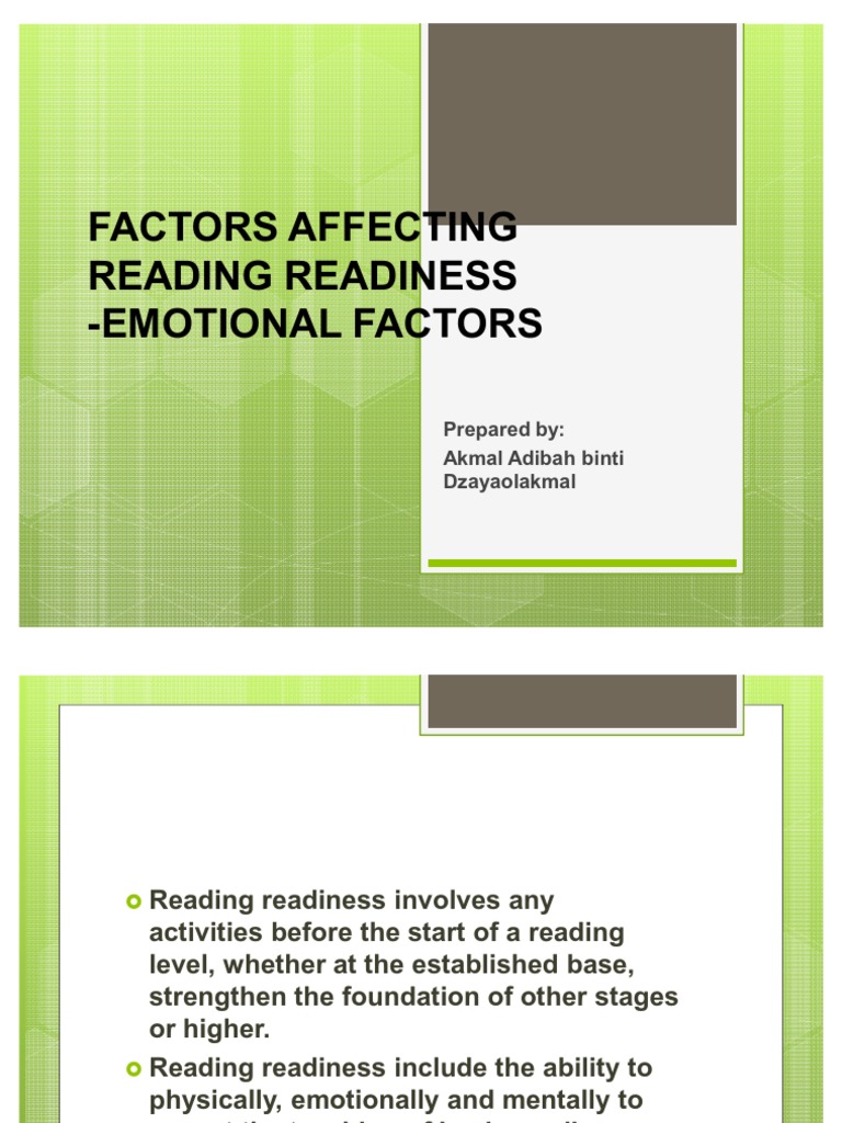 PKU3105 Factors Affecting Reading Readiness | PDF