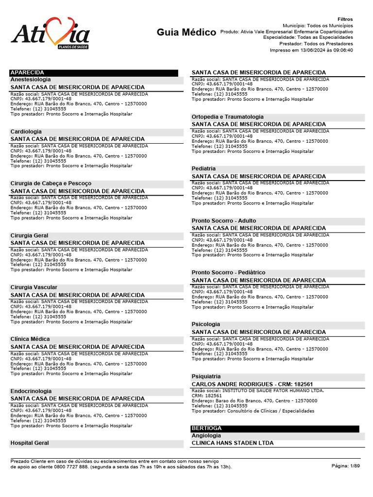 Guia Médico - Ativia | PDF | Remédio | Medicina Clínica