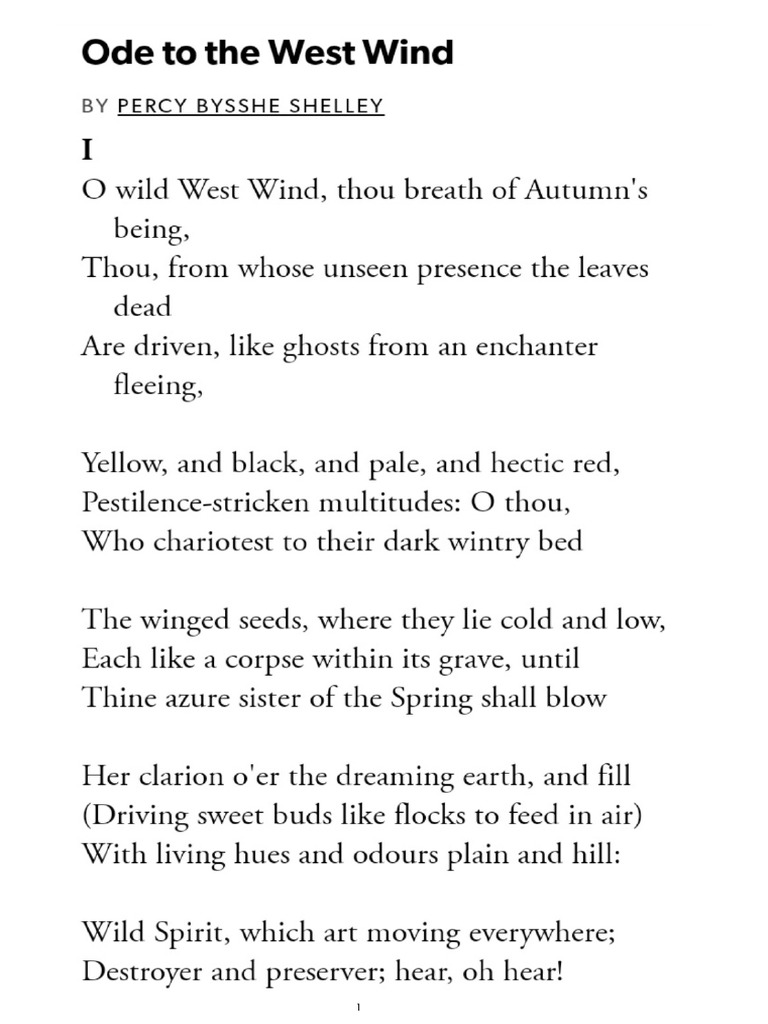 Ode to the West Wind | PDF